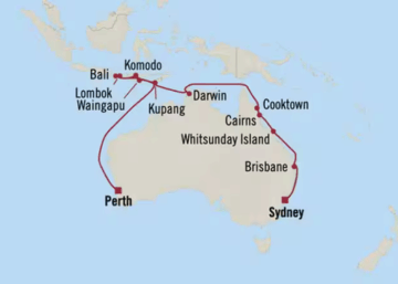 Oceania Riviera Sydney to Perth itinerary