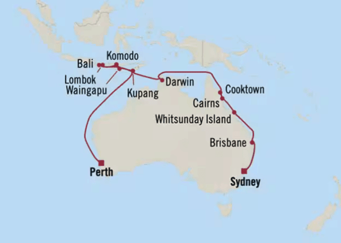 Oceania Riviera Sydney to Perth itinerary